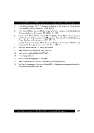 A value added approach by triple bottom line for Sustainable ...