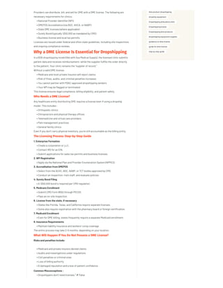 What Is a DME License & Why Clinics Need It to Dropship Equipment | PDF