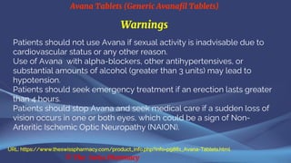 Avana Tablets (Generic Avanafil Tablets) | PPT
