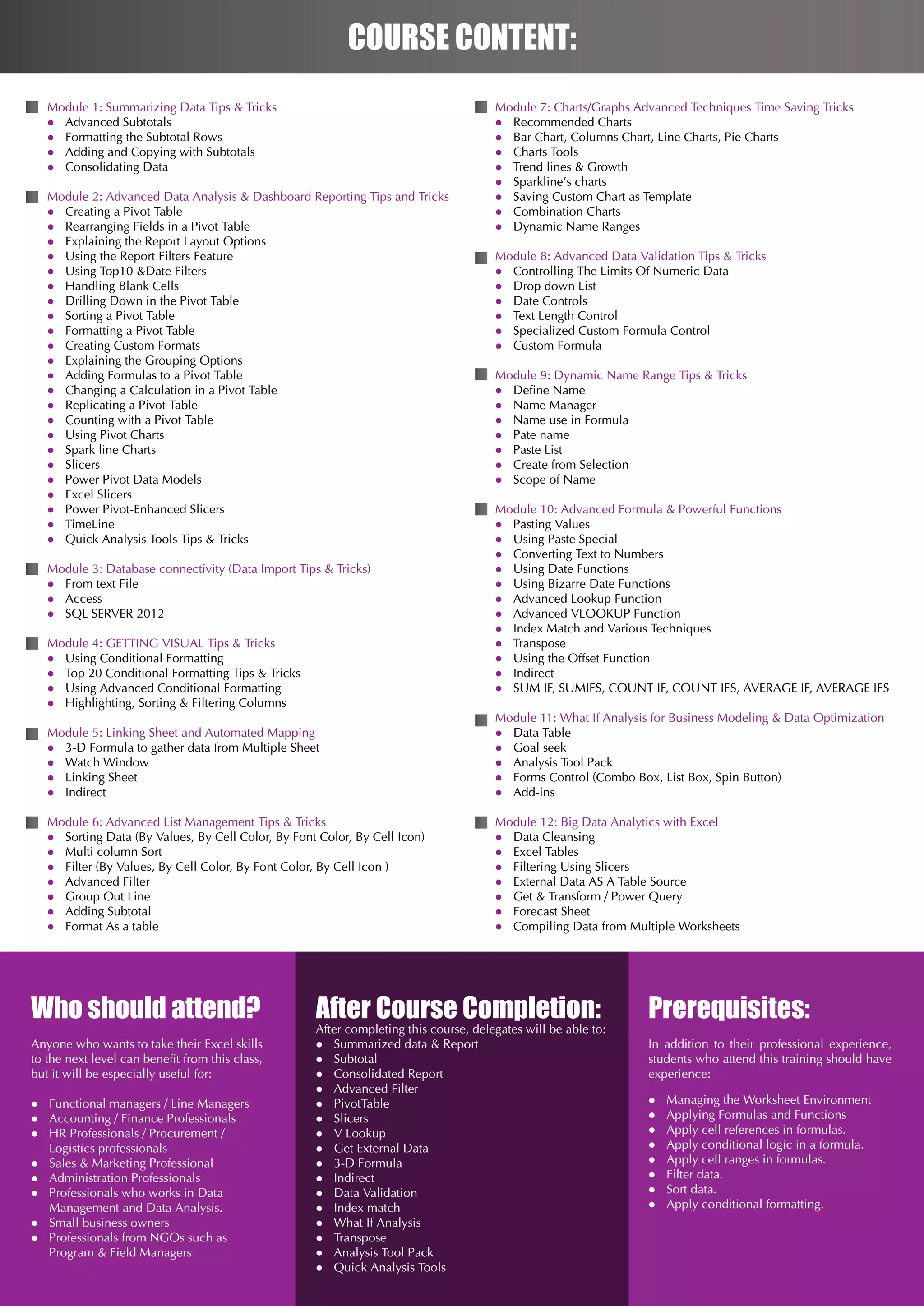 Advanced Excel 2013 2016 Tips and Tricks by Spark Training | PDF