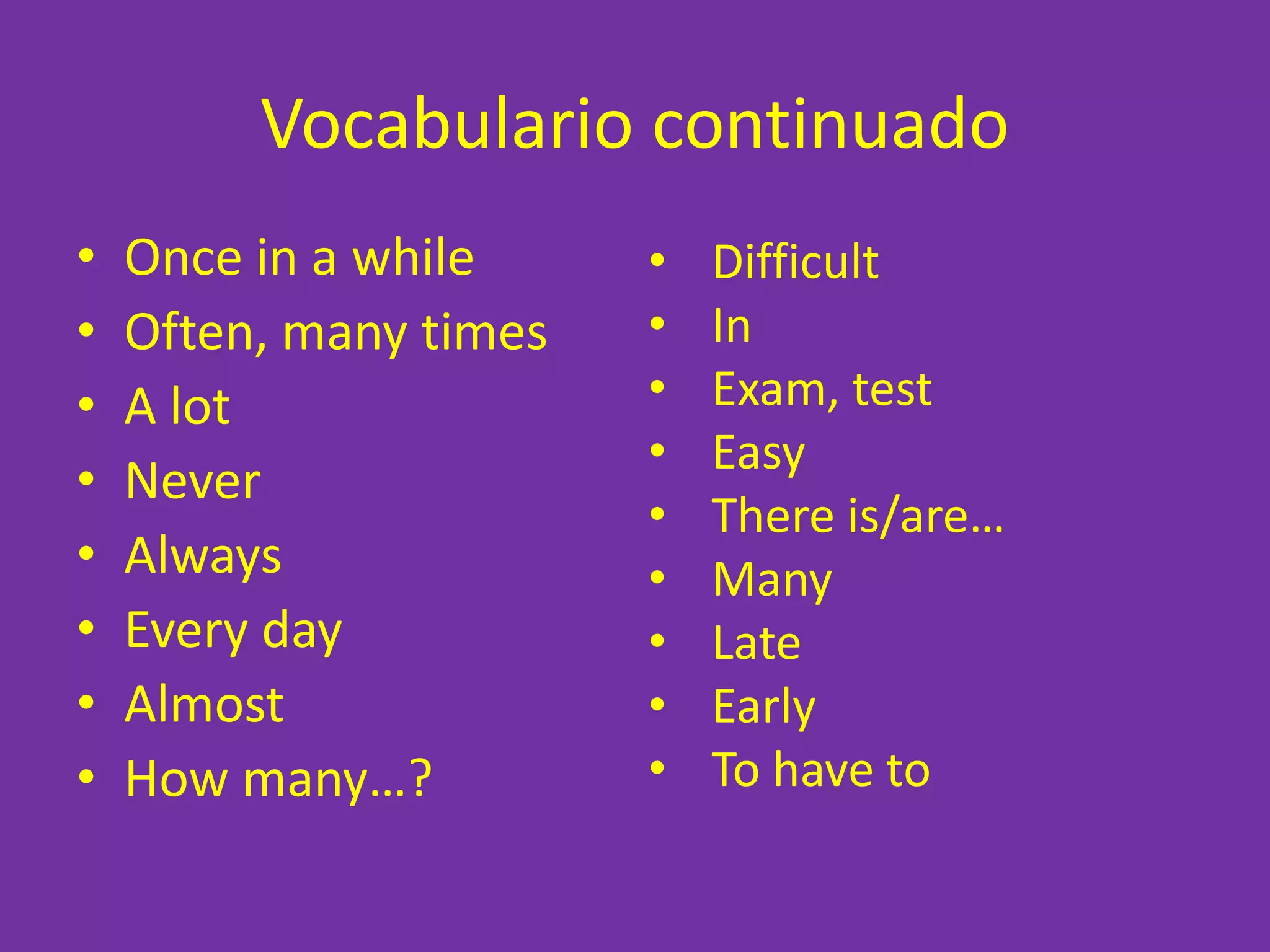 Avancemos u2 l1 vocab | PPT