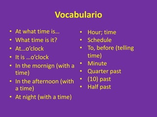 Avancemos u2 l1 vocab | PPTX