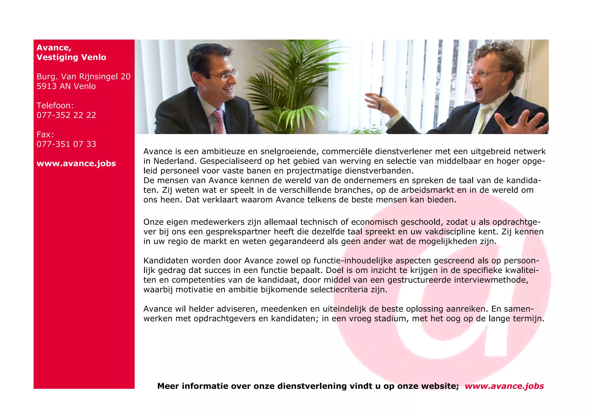 Avance Werving en Selectie | PDF