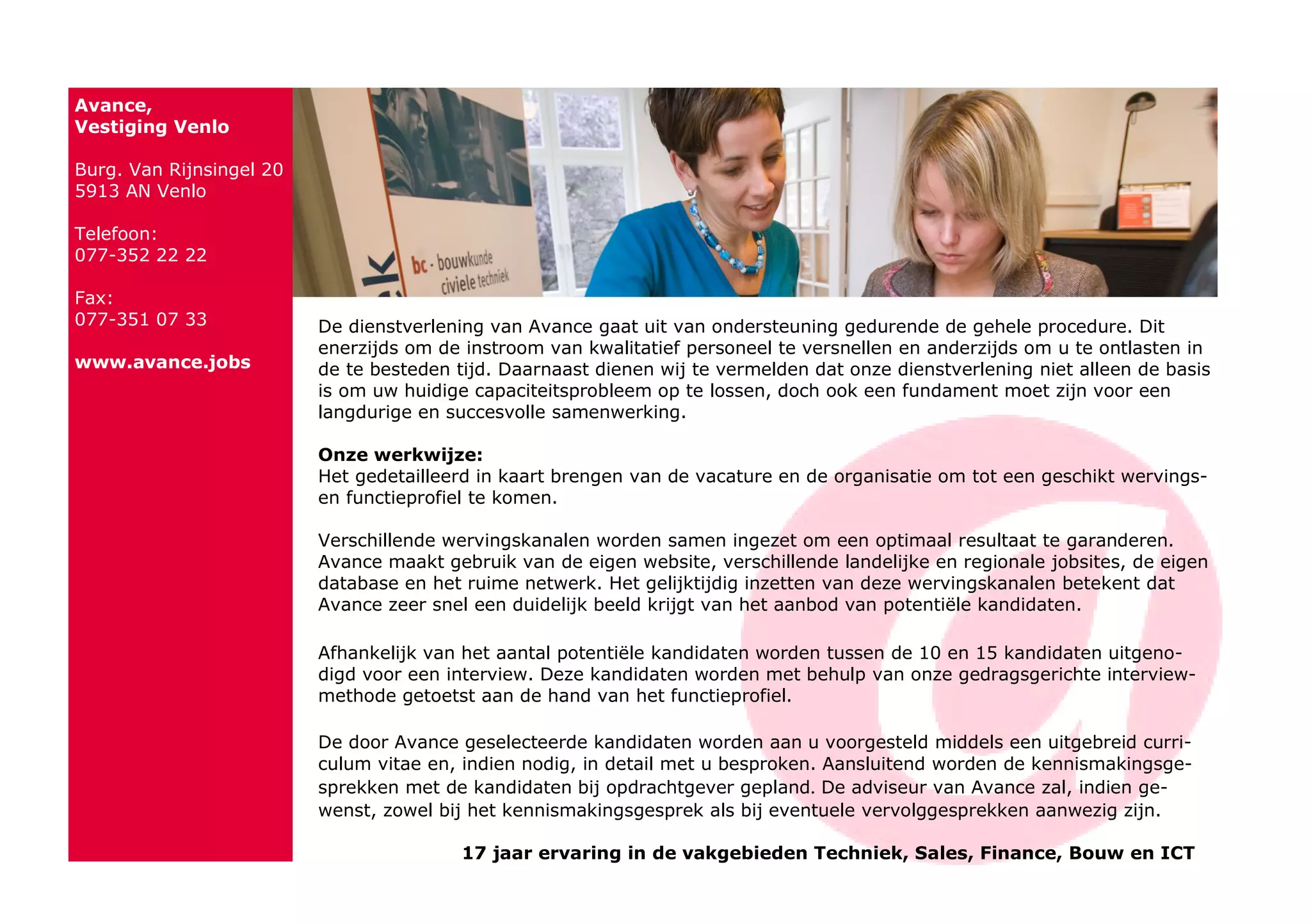 Avance Werving en Selectie | PDF