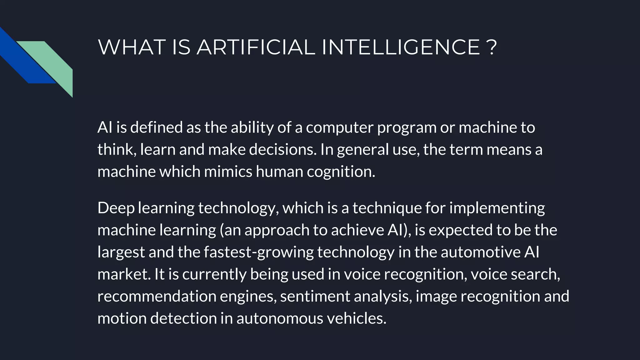 AI in Autonomous Vehicles | PPTX