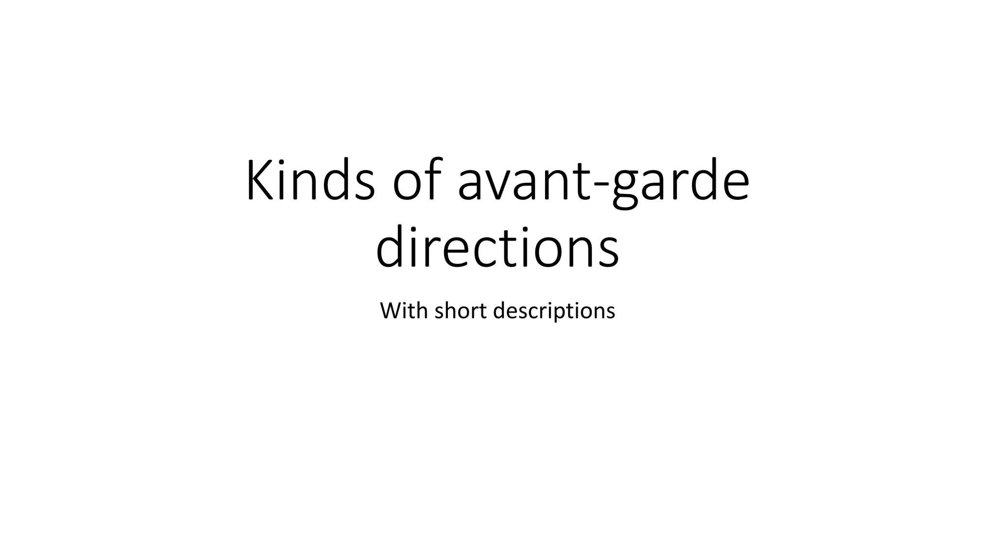 Avant-garde | PPTX