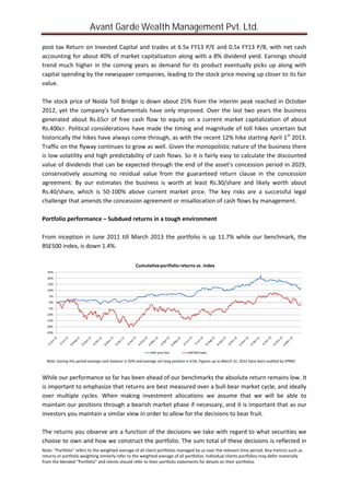 Avant Garde wealth Mgmt - Quarterly letter - 1303 | PDF