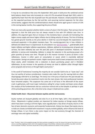 Avant Garde wealth Mgmt - Quarterly letter - 1303 | PDF