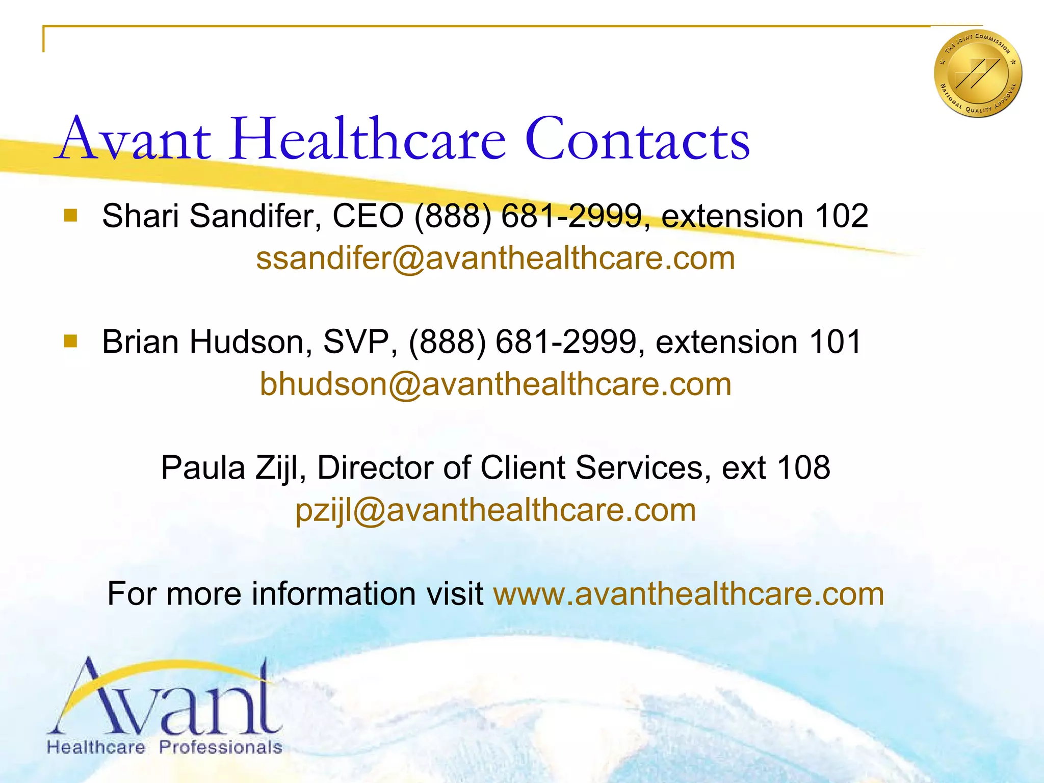Avant Healthcare Professionals Overview | PPT