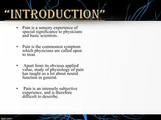 Pain perception and theories of pain | PPT
