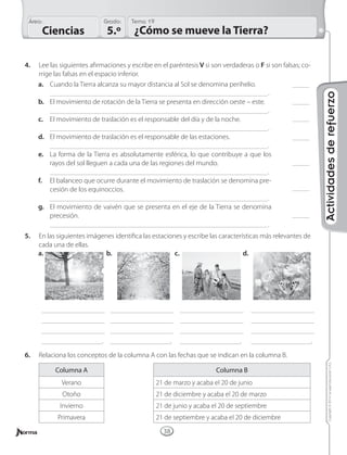 Avanza ciencias 5 actividades de refuerzo | PDF