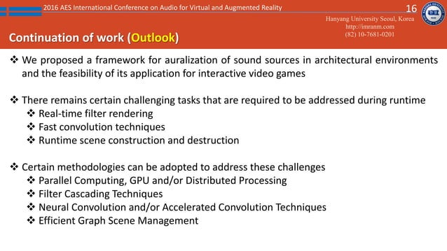 Immersive audio rendering for interactive complex virtual architectural environments | PPT