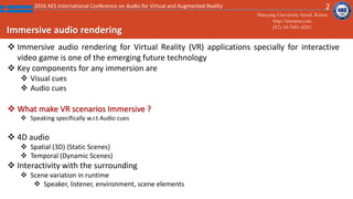 Immersive audio rendering for interactive complex virtual architectural ...