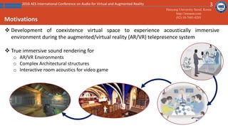 Immersive audio rendering for interactive complex virtual architectural ...