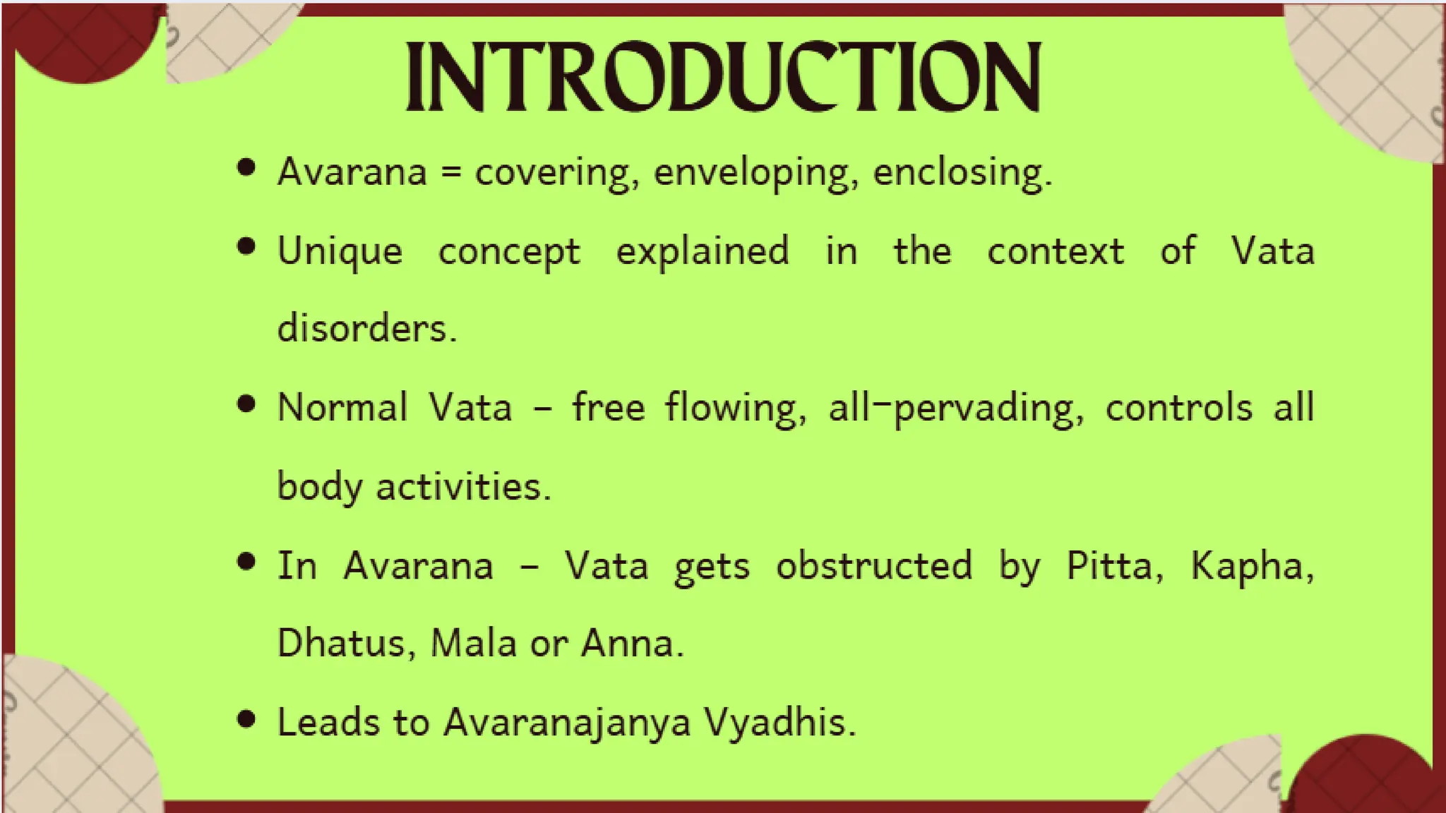 Avarana in Ayurveda: Mechanism, Types, Clinical Significance and ...