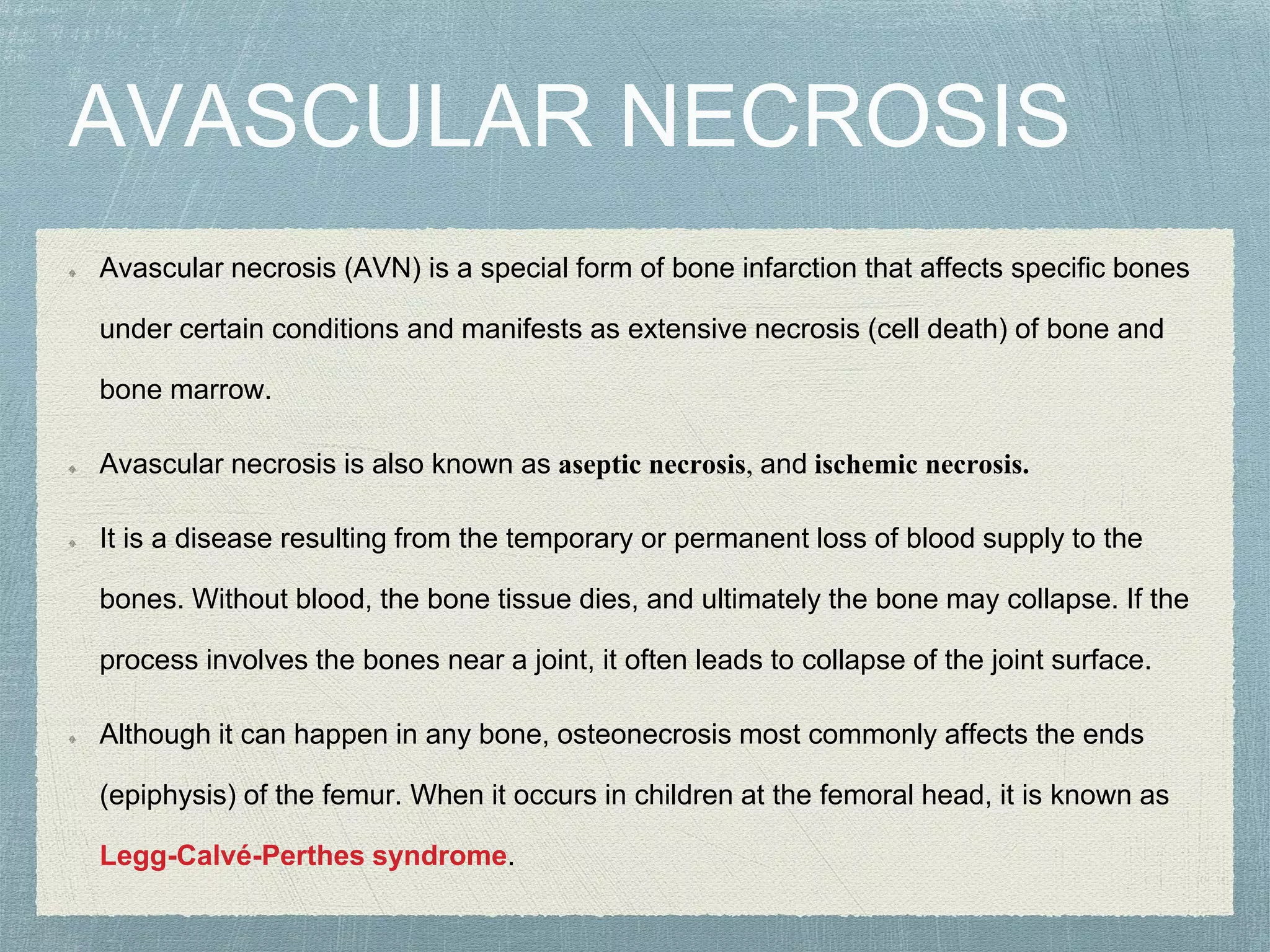 Avascular necrosis of the femoral head | PPTX