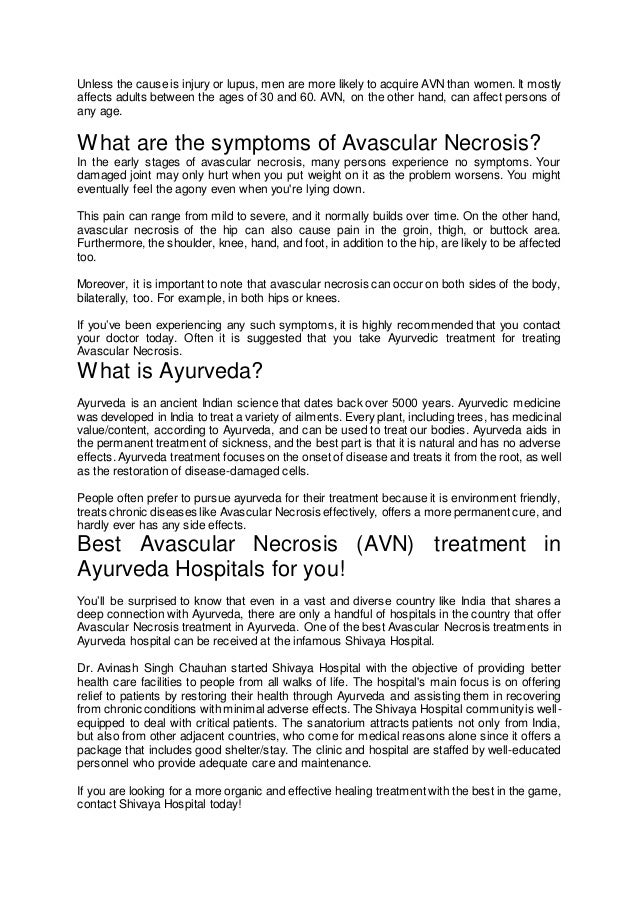 Avascular necrosis treatment in ayurveda | DOCX