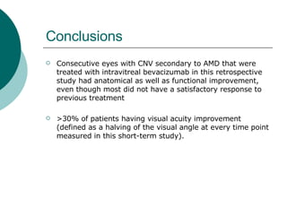 Avastin for Choroidal Neovascularization 2/2 ARMD | PPT