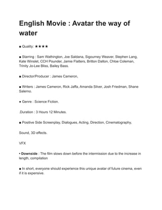 avatar-2 review.pdf | Movies | Entertainment