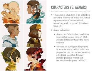 Avatars and Player Characters | PPT