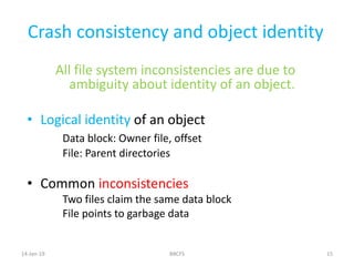 Data Consistency Enhancement in Writeback mode of Journaling using Backpointers | PPTX