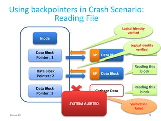Data Consistency Enhancement in Writeback mode of Journaling using Backpointers | PPTX