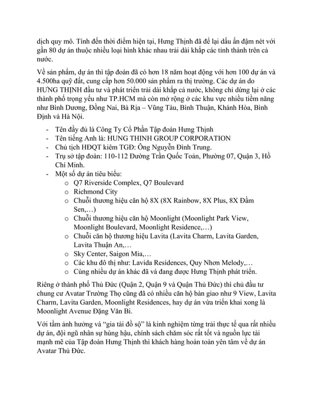 Avatar Thu Duc - Hung Thinh Land | PDF