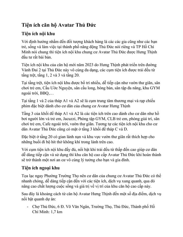 Avatar Thu Duc - Hung Thinh Land | PDF