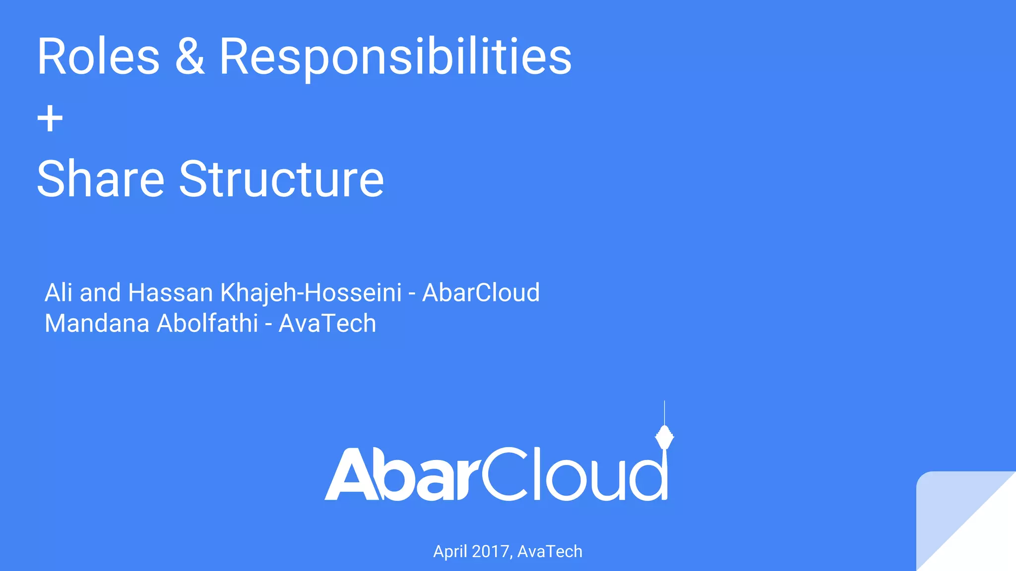 Startup Roles and Responsibilities + Share Structure | PDF