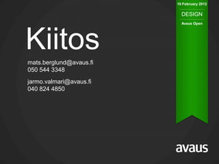 Palvelusuunnittelu - Avaus Open | PPT