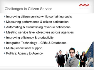 Avaya Delivering Improved Citizen Service | PPT