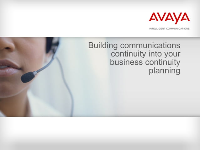 Avaya Emergency Preparedness Business Continuity | PPT