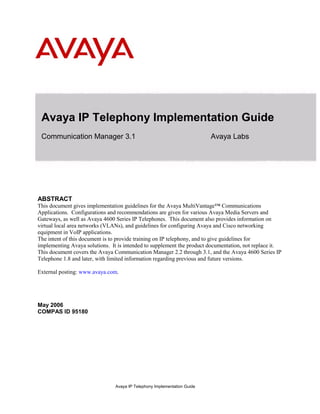 Avaya iptel-imp-guide3.1 | PDF
