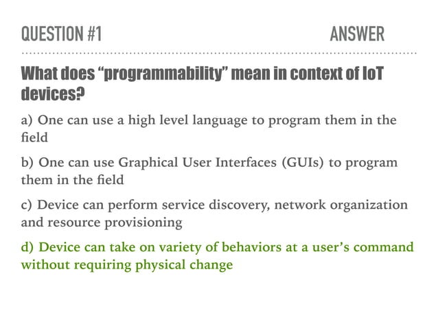 IoT, SDN and Virtualization Meetup - Quiz Questions | PDF