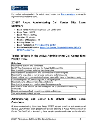 Avaya 20320T Certification Study Guide – Exam Prep & Practice Questions ...