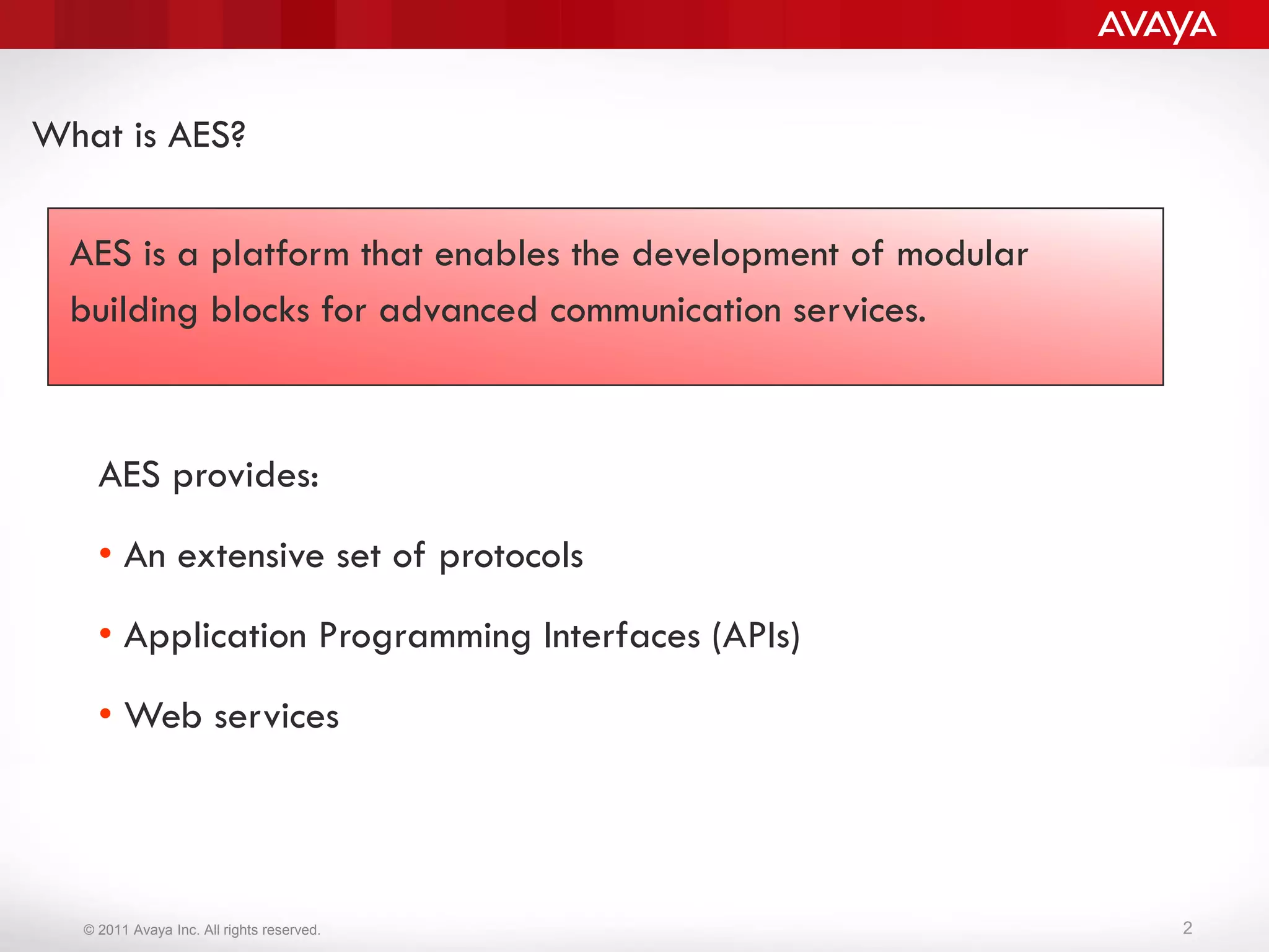 Avaya Aura Application Enablement Services (AES) | PDF