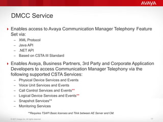 Avaya Aura Application Enablement Services (AES) | PDF