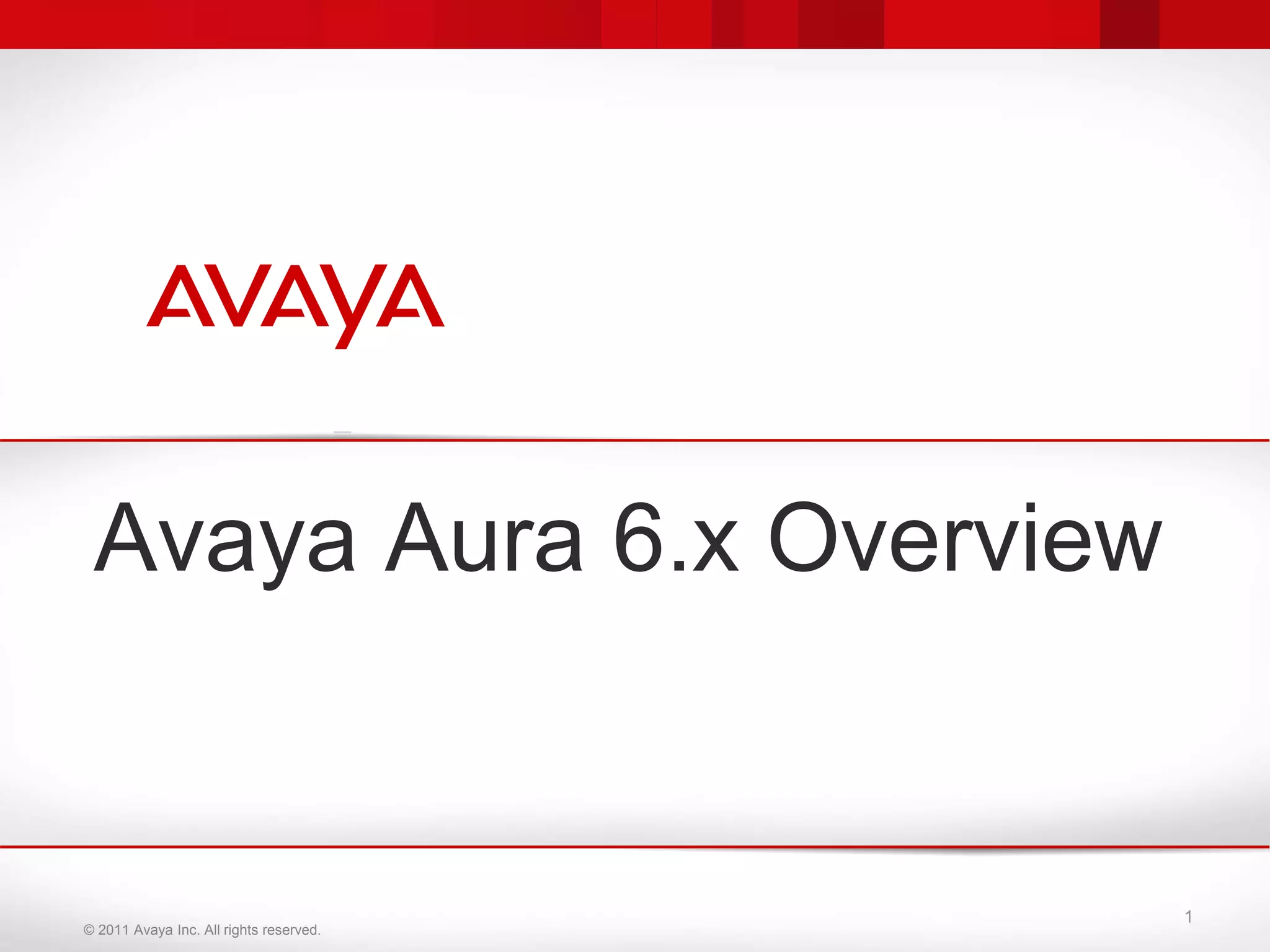 Avaya aura 6.x technical overview | PDF