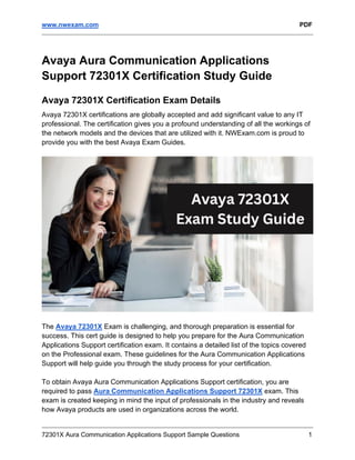 Avaya Aura Communication Applications Support 72301X Certification ...