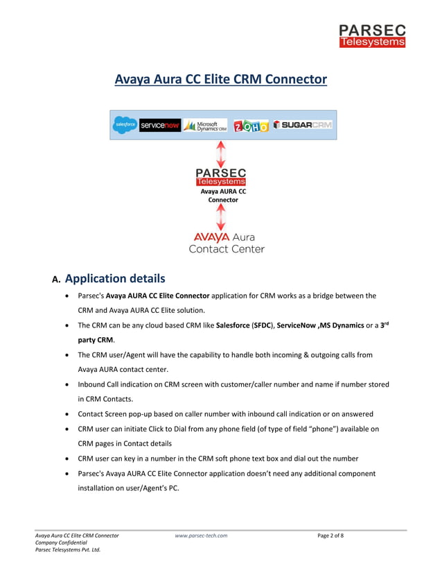 CRM Connector for Avaya Aura | PDF