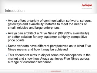 Avaya Aura Five Nines by PacketBase | PPT