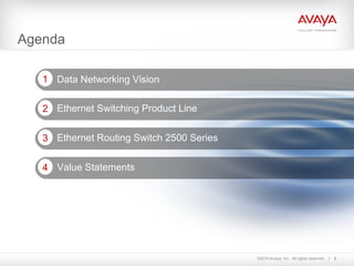 Avaya ethernet routing switch 2500 series product presentation [level 4 ...
