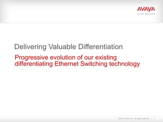 Avaya ethernet routing switch 2500 series product presentation [level 4 ...