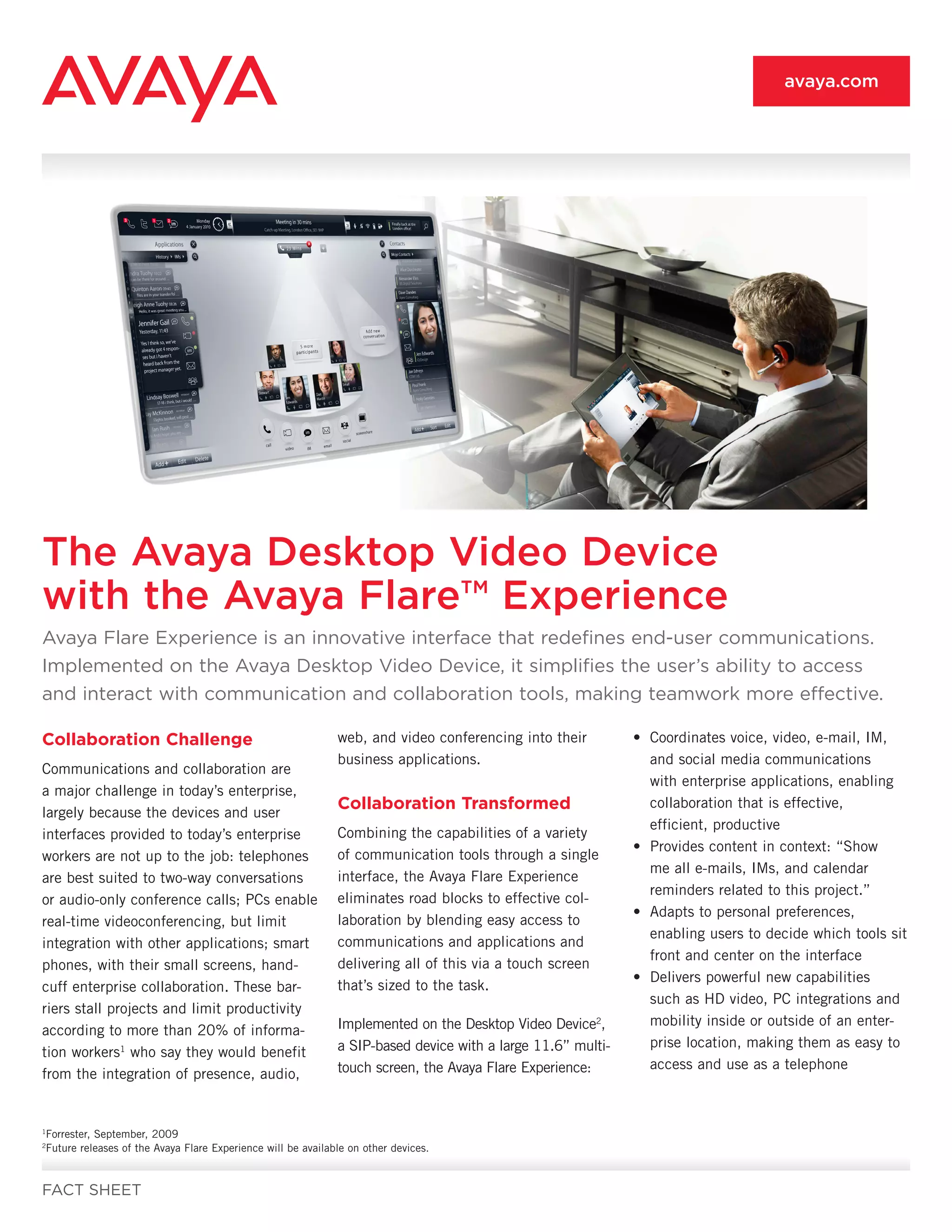 Avaya flare experience desktop device | PDF | Web Conferencing | Computer Software and Applications