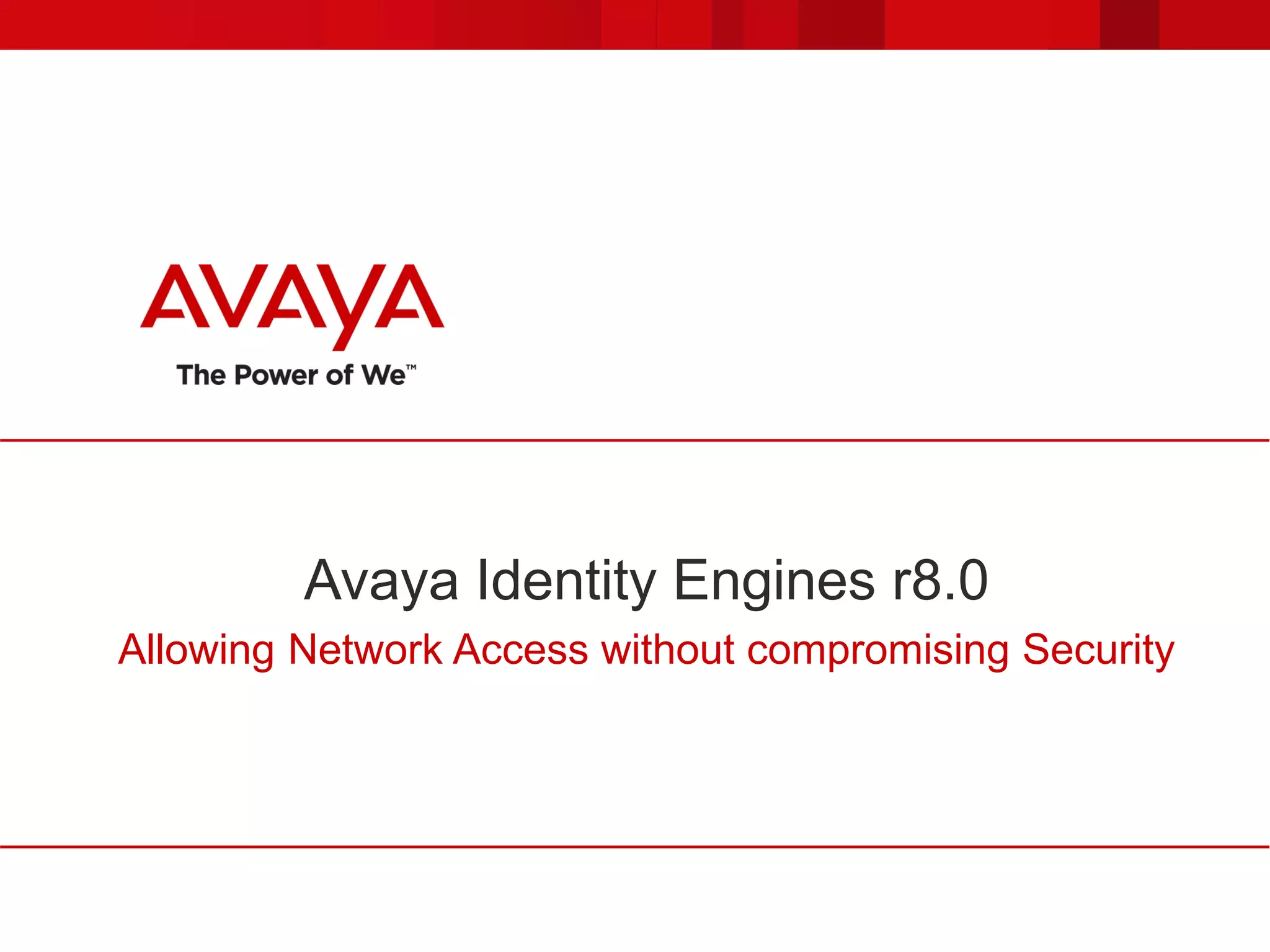 Avaya identity engines overview | PPT
