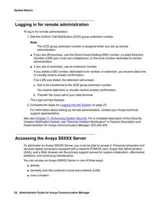 Avaya site administrator | PDF
