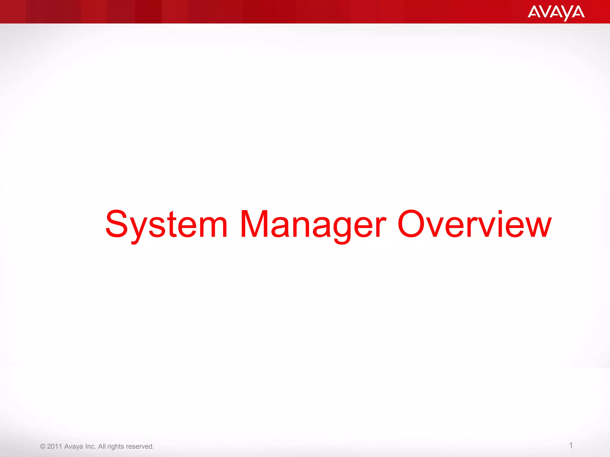 Avaya Aura System Manager | PDF