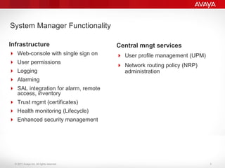 Avaya Aura System Manager | PPT
