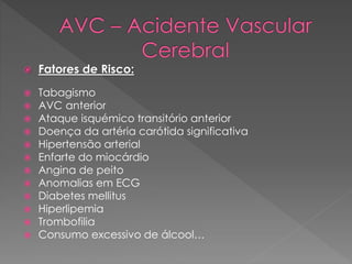 Avc – acidente vascular cerebral | PPTX