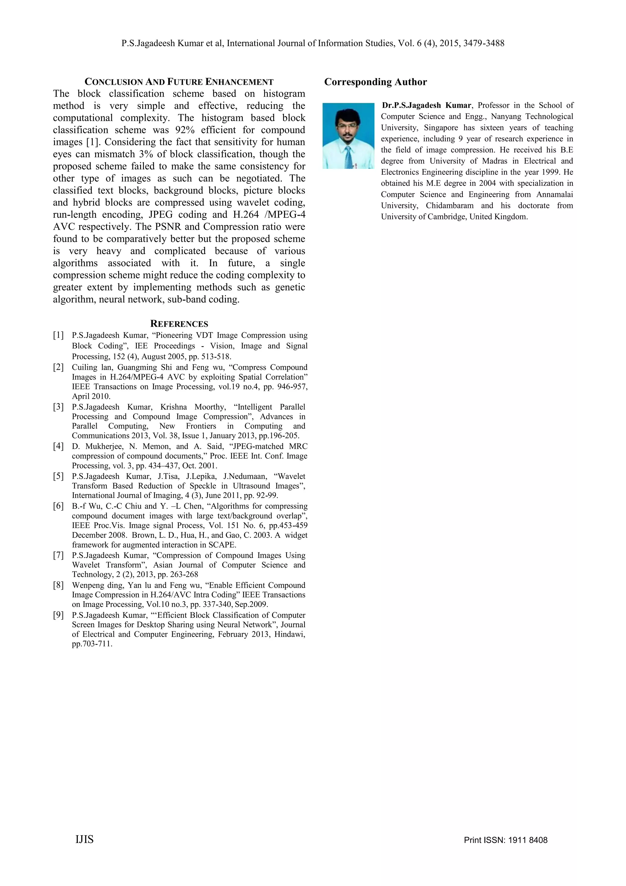 Avc Based Compression Of Compound Images Using Block Classification Scheme Pdf 